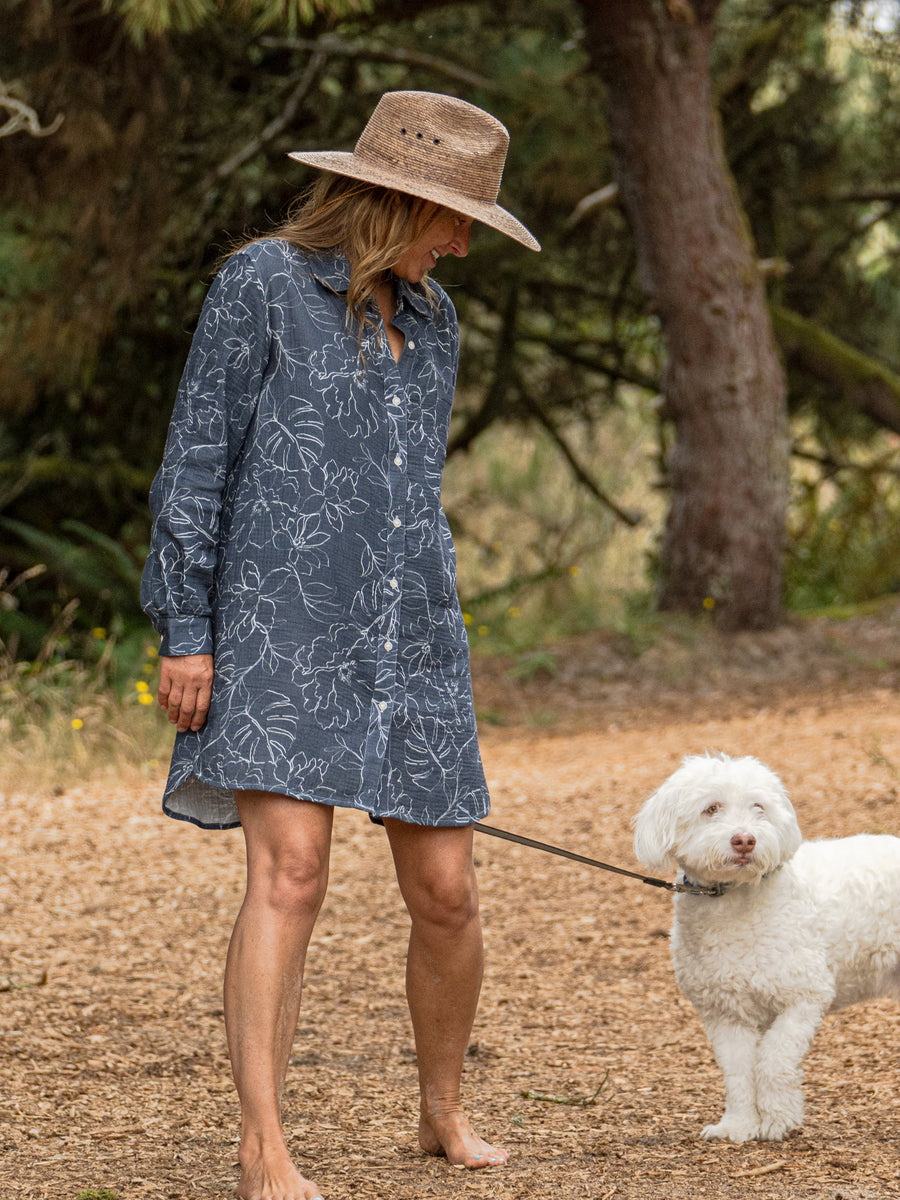 Blue Print Floral | Beach Button-Up – RipSkirt Australia